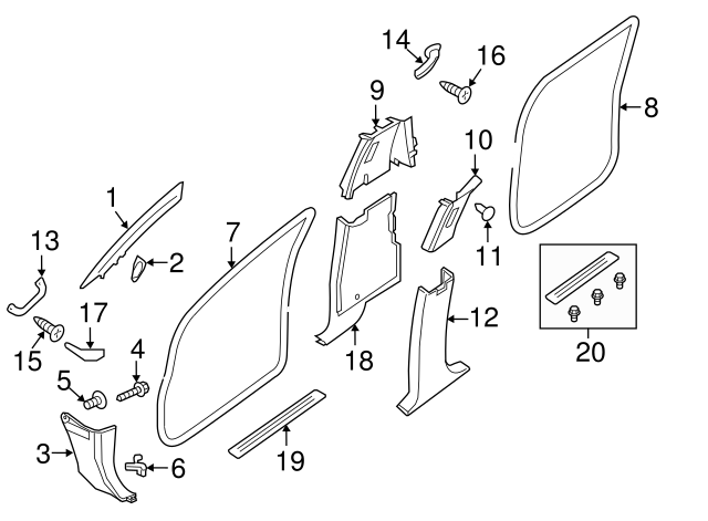 2016-2019 Nissan Opening Trim 76921-EZ00A | TascaParts.com