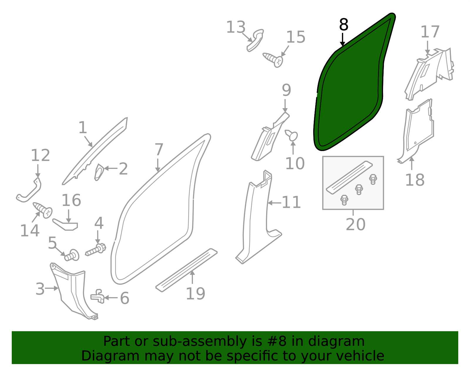 2016-2019 Nissan Door Weather-Strip 76924-EZ00A | Melloy Nissan Parts