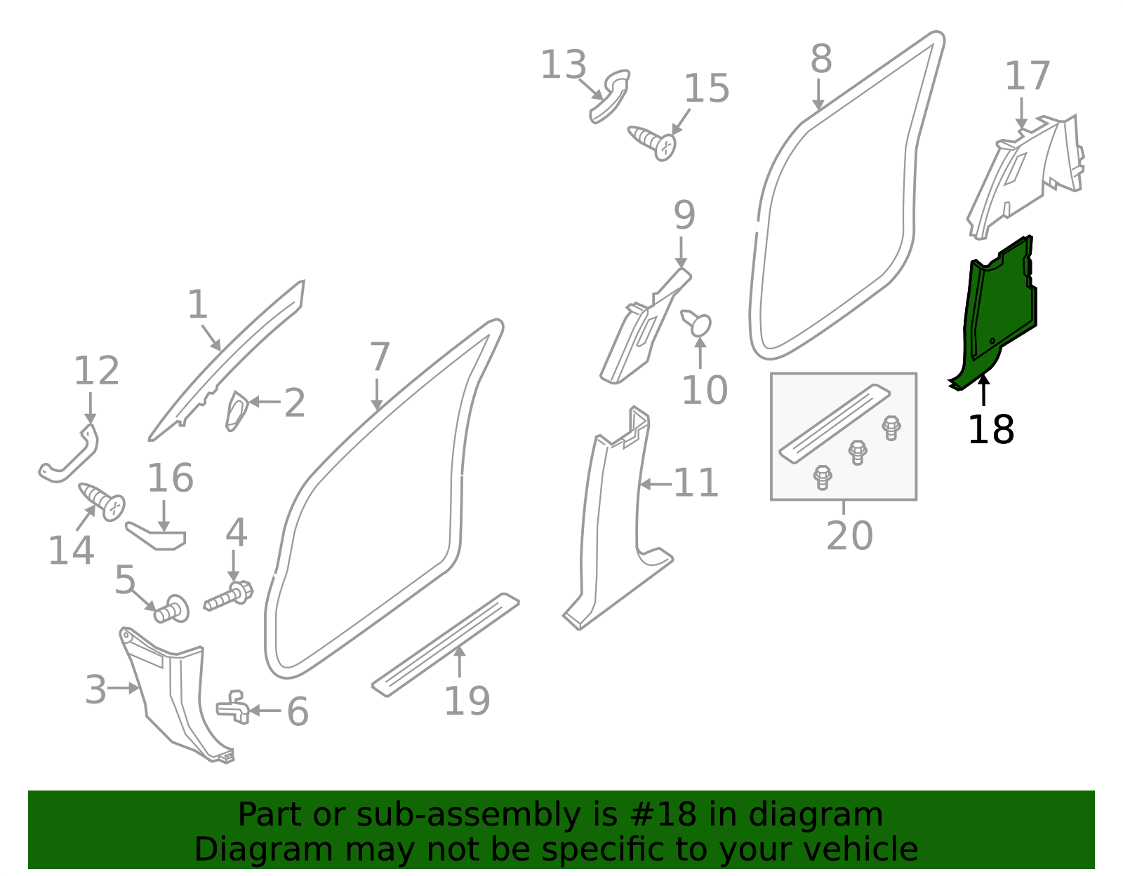 2020-2024 Nissan Lock Pillar Trim 76915-9FV3B | Scott Evans Nissan Parts