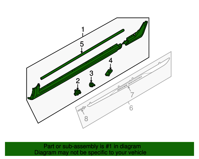 2008-2016 Volvo XC70 Rocker Molding - Passenger Side (RH) 31265316 ...