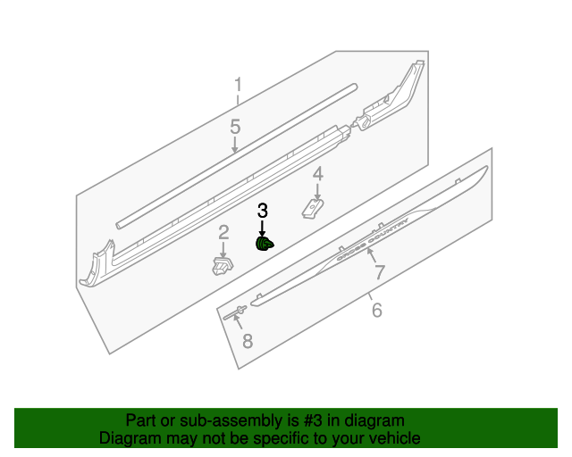 2004-2016 Volvo Rocker Molding Clip 30648141 | TascaParts.com