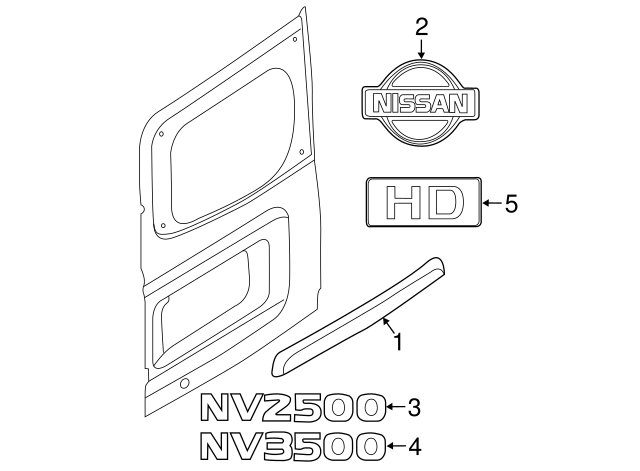 2012-2021 Nissan Finish Molding 90810-1PA0A | Nissan Parts Plus