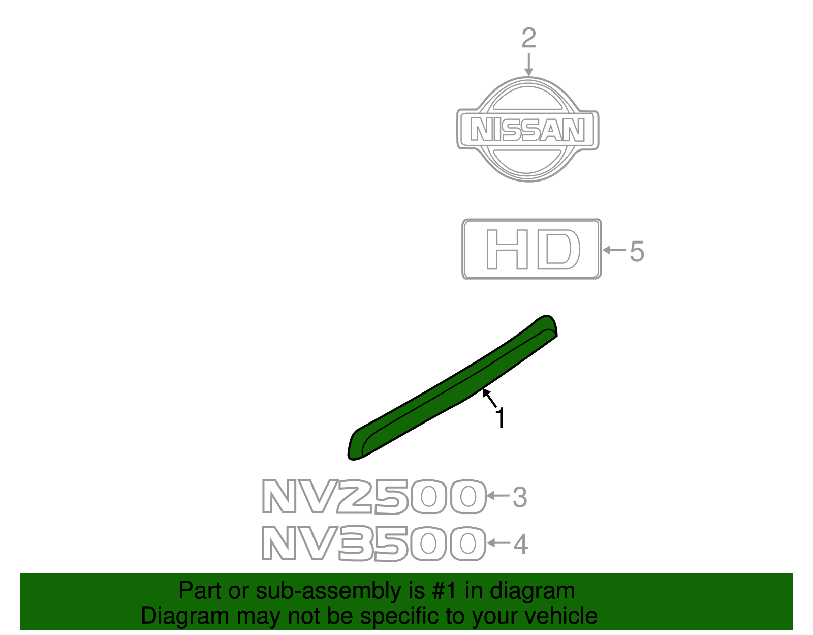 2012-2021 Nissan Rear Door Finisher Molding (wf80 F80 Nv Van) 90810 ...