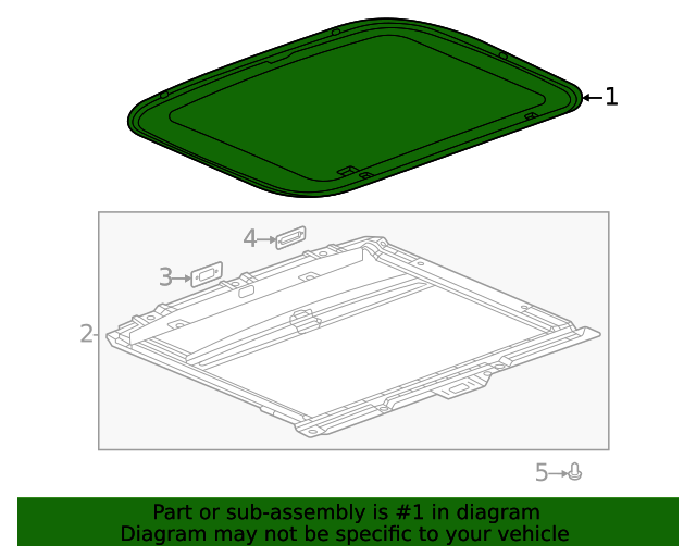 2017-2024 GM Roof Stationary Window 84650856 GM | GMPartsDirect.com