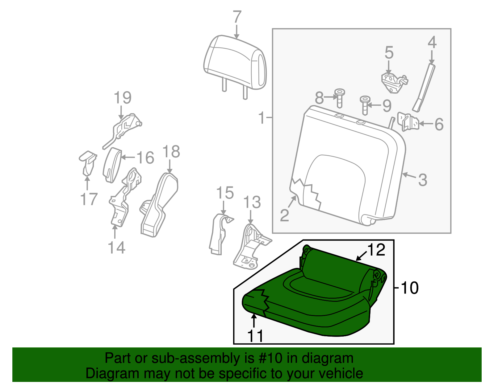2018-2021 Nissan Frontier Cushion Assembly 88350-9AL1A | Nissan Parts ...