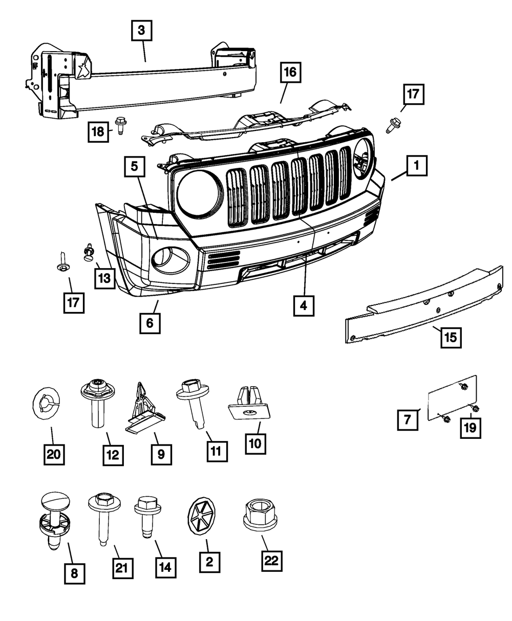 5116364AC - Upper Fascia Panel 2007-2010 Jeep Patriot | Big 3 Auto Parts