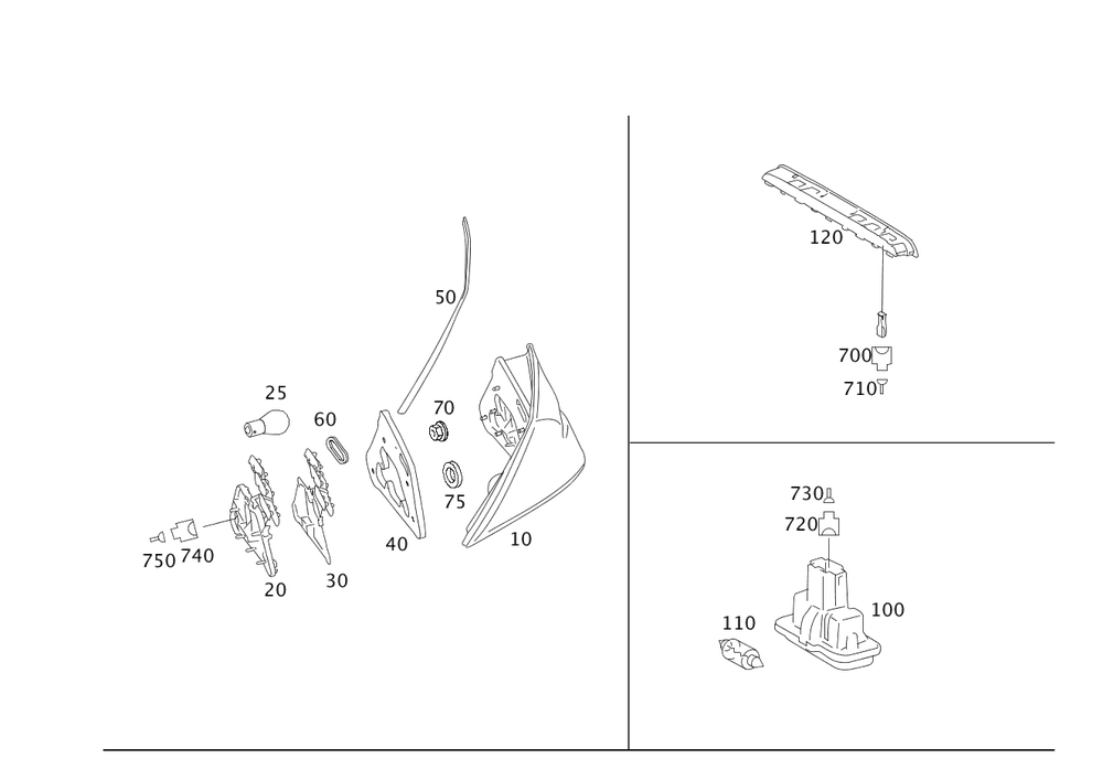 219-820-01-56 - Additional Brake Lamp 2006-2011 Mercedes-Benz ...