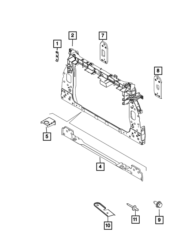 2019-2022 Mopar Radiator Support Bracket, Right 68439284AA | Mopar Estores