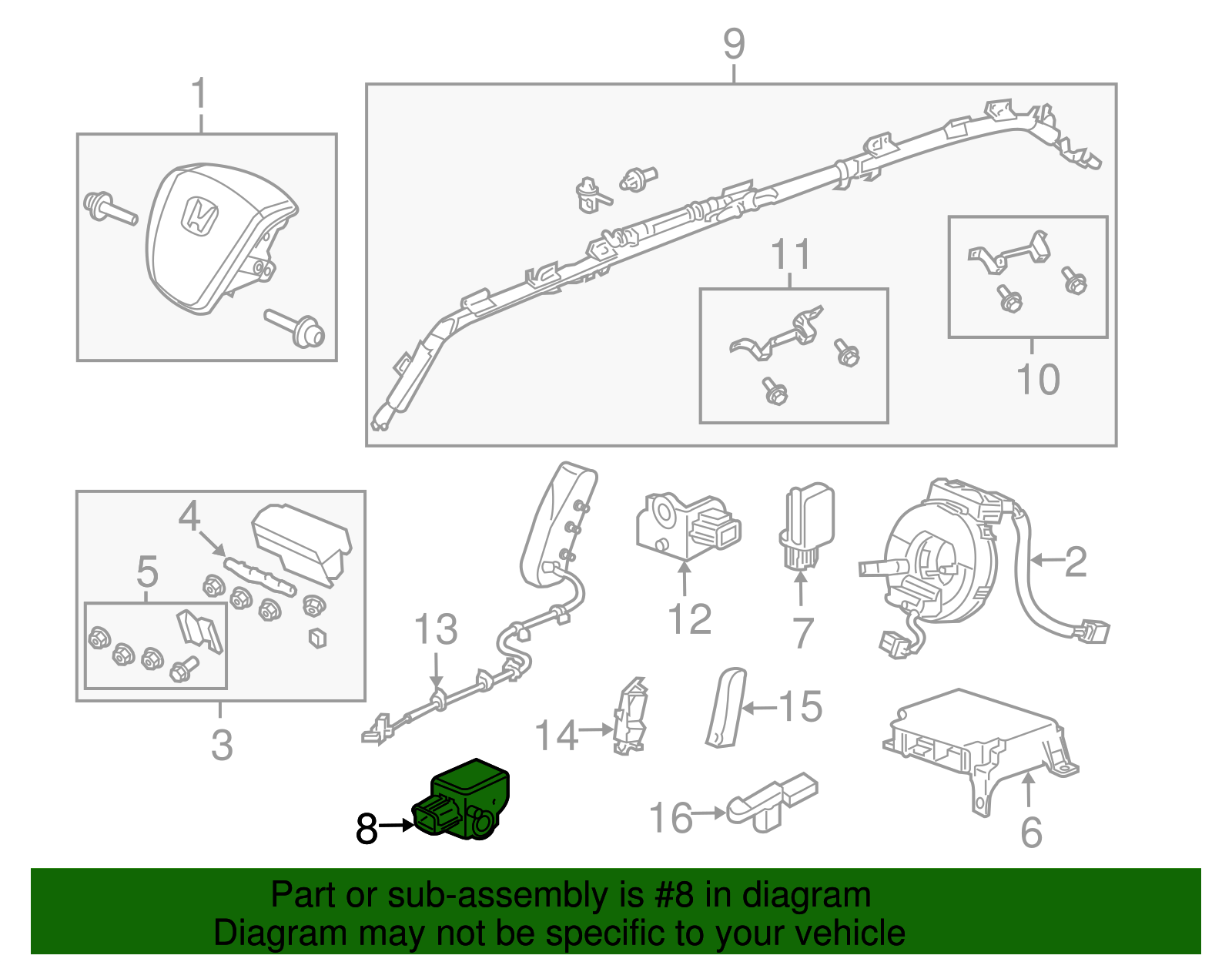 77970-SZA-A01 - Sensor Assembly Side Impact (Denso) - 2010 2011 2013 ...