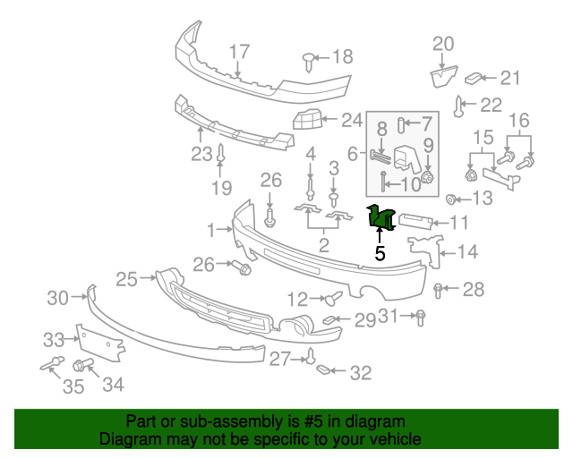 2007-2013 GM Front Passenger Side Bumper Impact Bar Inner Bracket ...