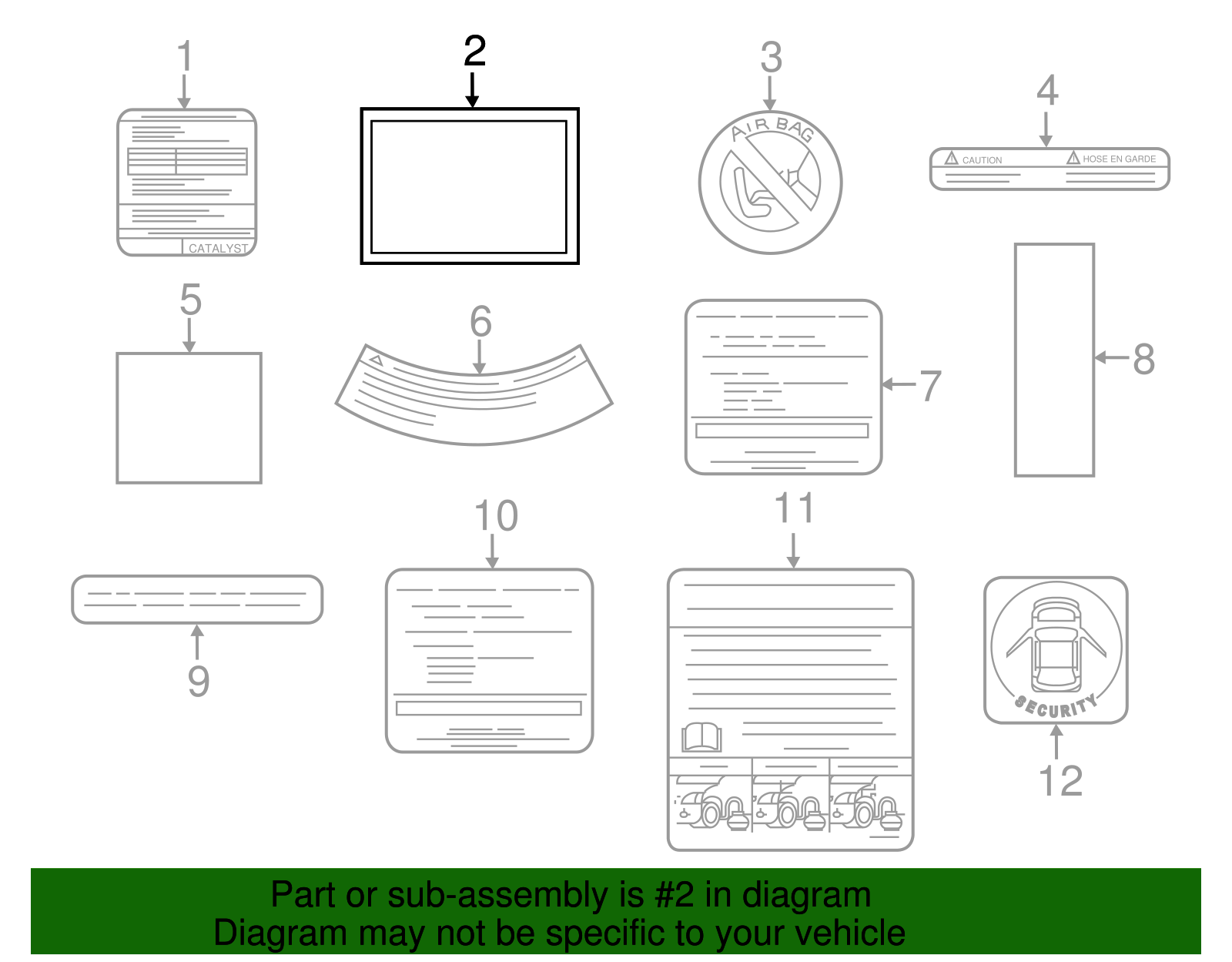 2014 Nissan Pathfinder AC Label 27090-C980B | Nissan RVA