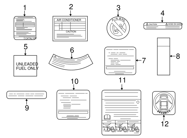 2013-2024 Nissan Caution Label 99053-3TA0A | TascaParts.com