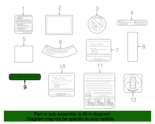 2013-2024 Nissan Caution Label 99053-3TA0A | Nissan Parts & Accessories ...