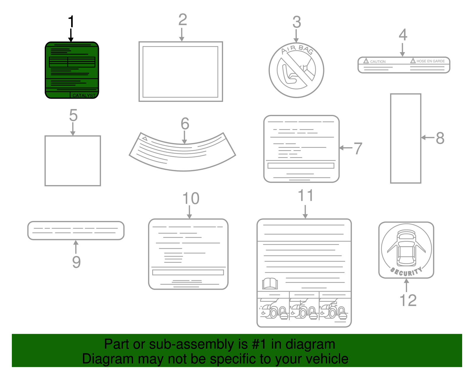 2020 Nissan Pathfinder Emission Label 14805-9NT0A | Nissan Parts Central