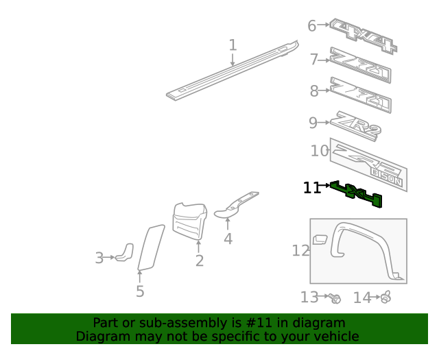 2014-2020 GM Pickup Box Side 4x4 Decal 23269921 GM | GMPartsDirect.com