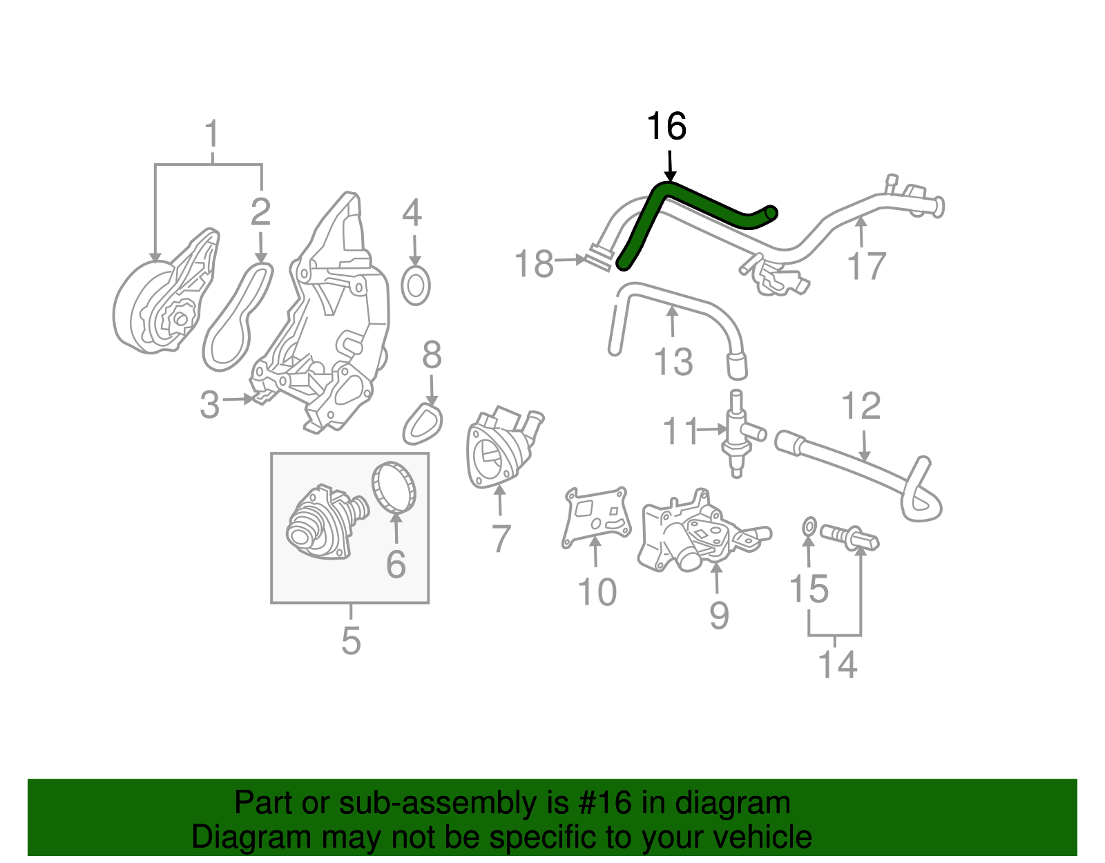 19504-RAA-A00 - Engine Coolant Bypass Hose 2003-2015 Honda | Honda ...
