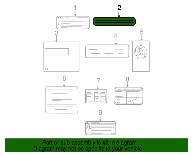 2007-2008 Nissan Altima Oil Caution 99053-JA00A | TascaParts.com