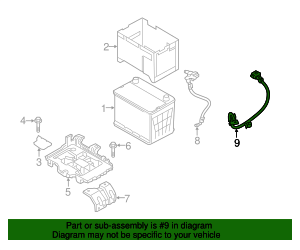 2017-2019 Kia Cadenza Battery Cable 91850 F6210 | QuirkParts