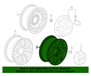 2020-2025 Chevrolet F Wheel 84742720 GM | GMPartsDirect.com