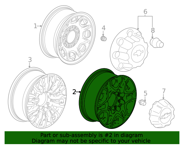 2020-2024 Chevrolet F Wheel 84742720 GM | GMPartsDirect.com