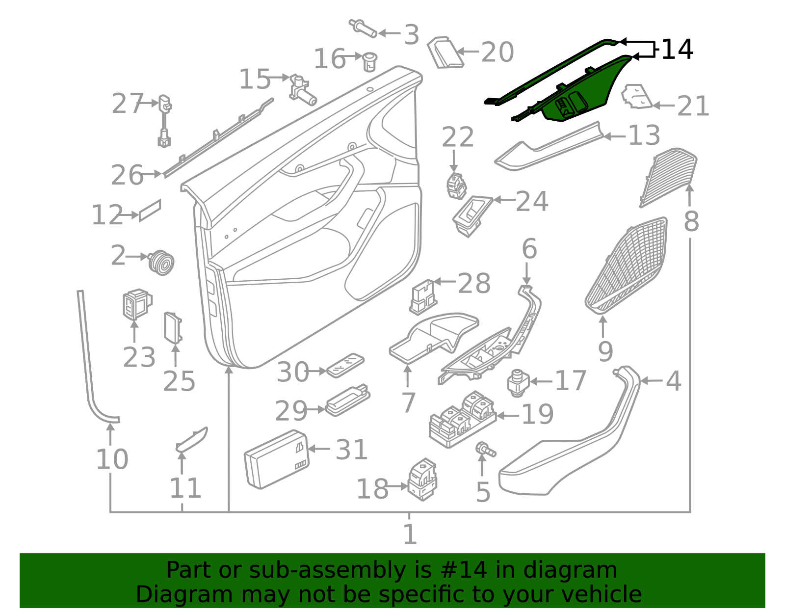 8W0-959-522-D-6PS - Upper Trim 2018-2024 Audi | Audi OEM Parts