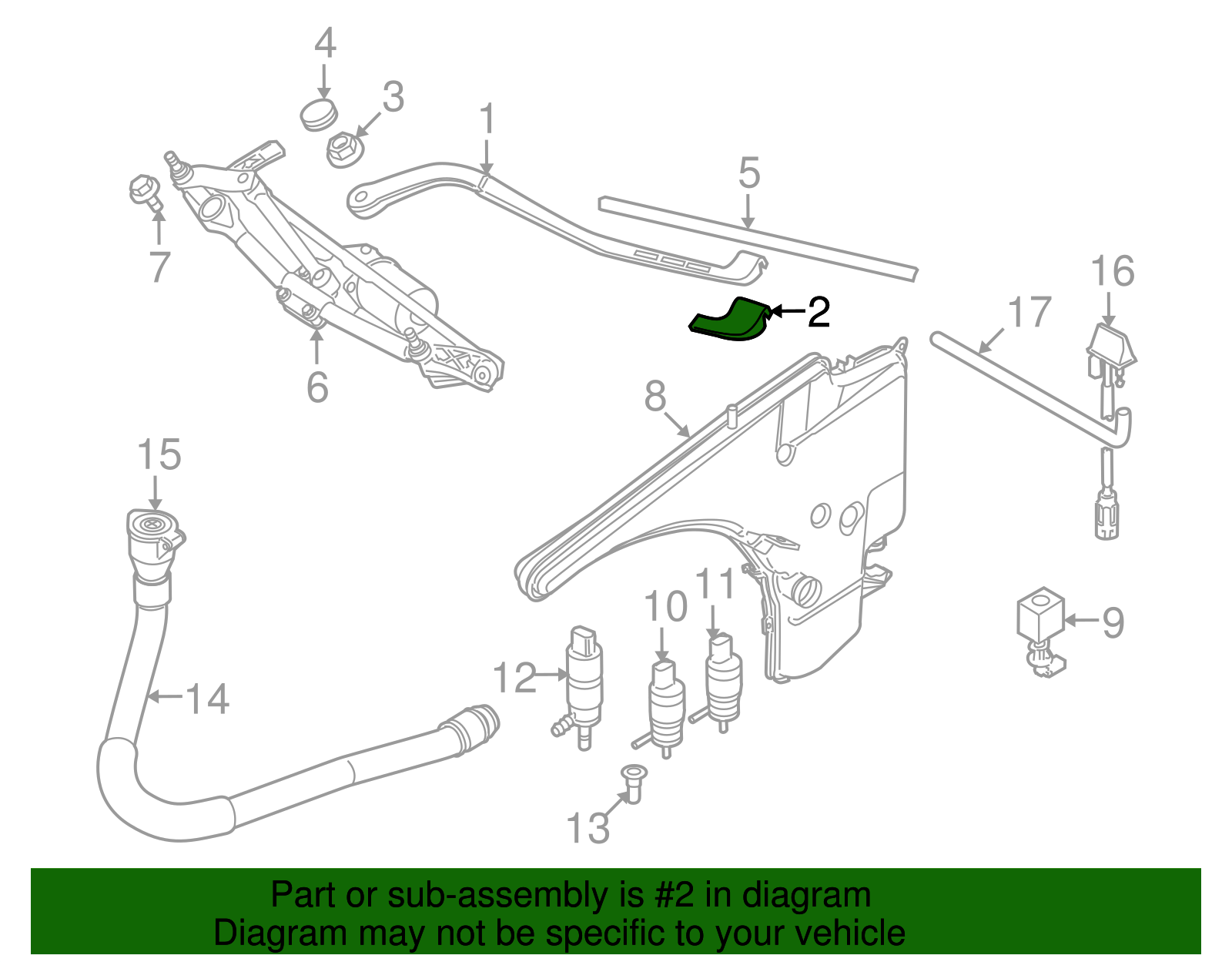 61-61-7-138-990 - Wiper arm cover 2004-2010 BMW | AutoNation Parts