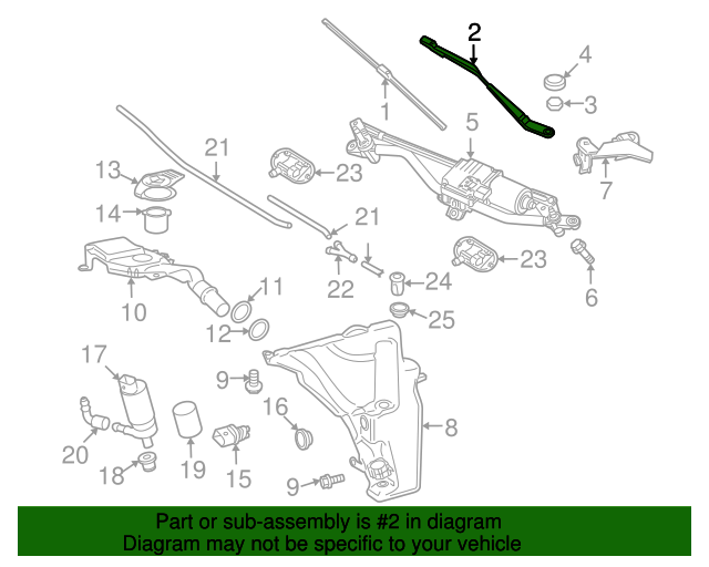 2008-2013 Audi Wiper Arm 8T1-955-407-A-1P9 | OEM Parts Online