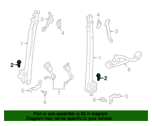 2003-2021 Nissan Seat Belt Lap And Shoulder Belt Bolt 08168-6161A ...