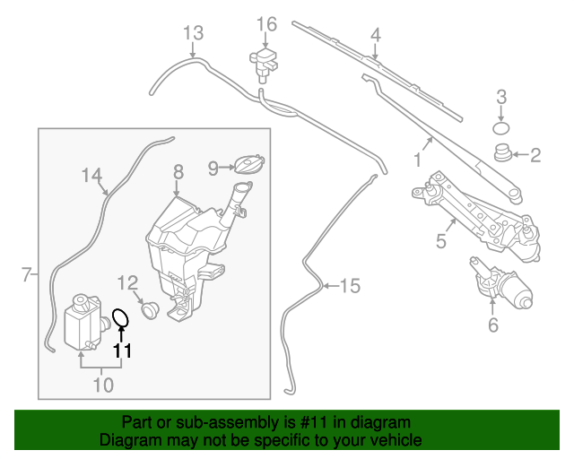 98515-1W000 - Windshield Washer Pump Grommet 2014-2022 Kia | Kia.Parts ...