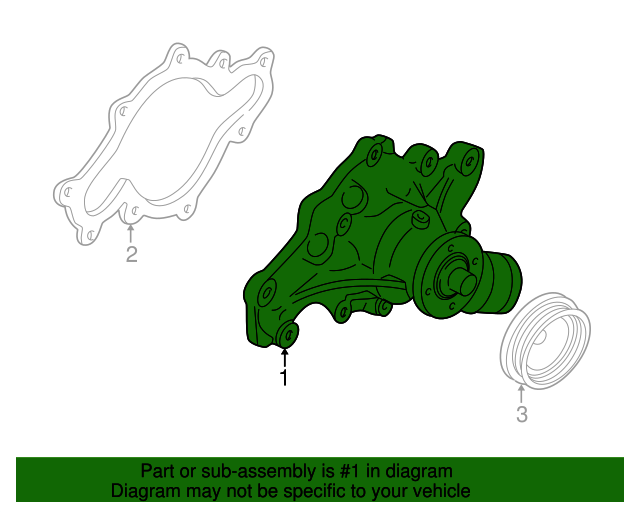 Genuine OEM Ford Part - Water Pump 3C3Z-8501-B | Genuine OEM Ford Parts ...