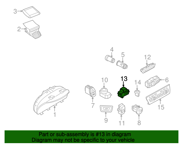 61319877890 - 2013-2019 BMW Switch (61-31-9-877-890) | BMW of South ...