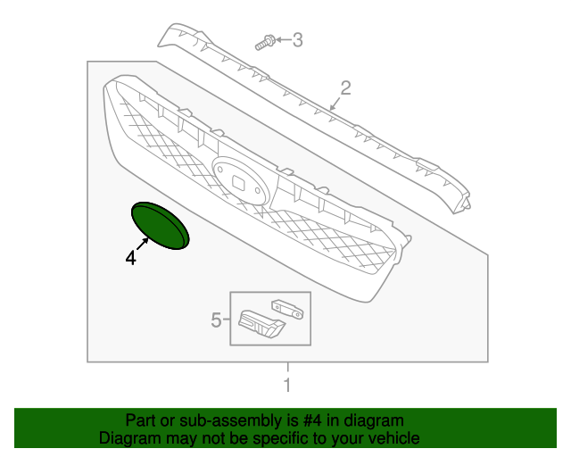 93013VA090 - 2015-2023 Subaru Ornament Front Emblem Badge Grille WRX ...