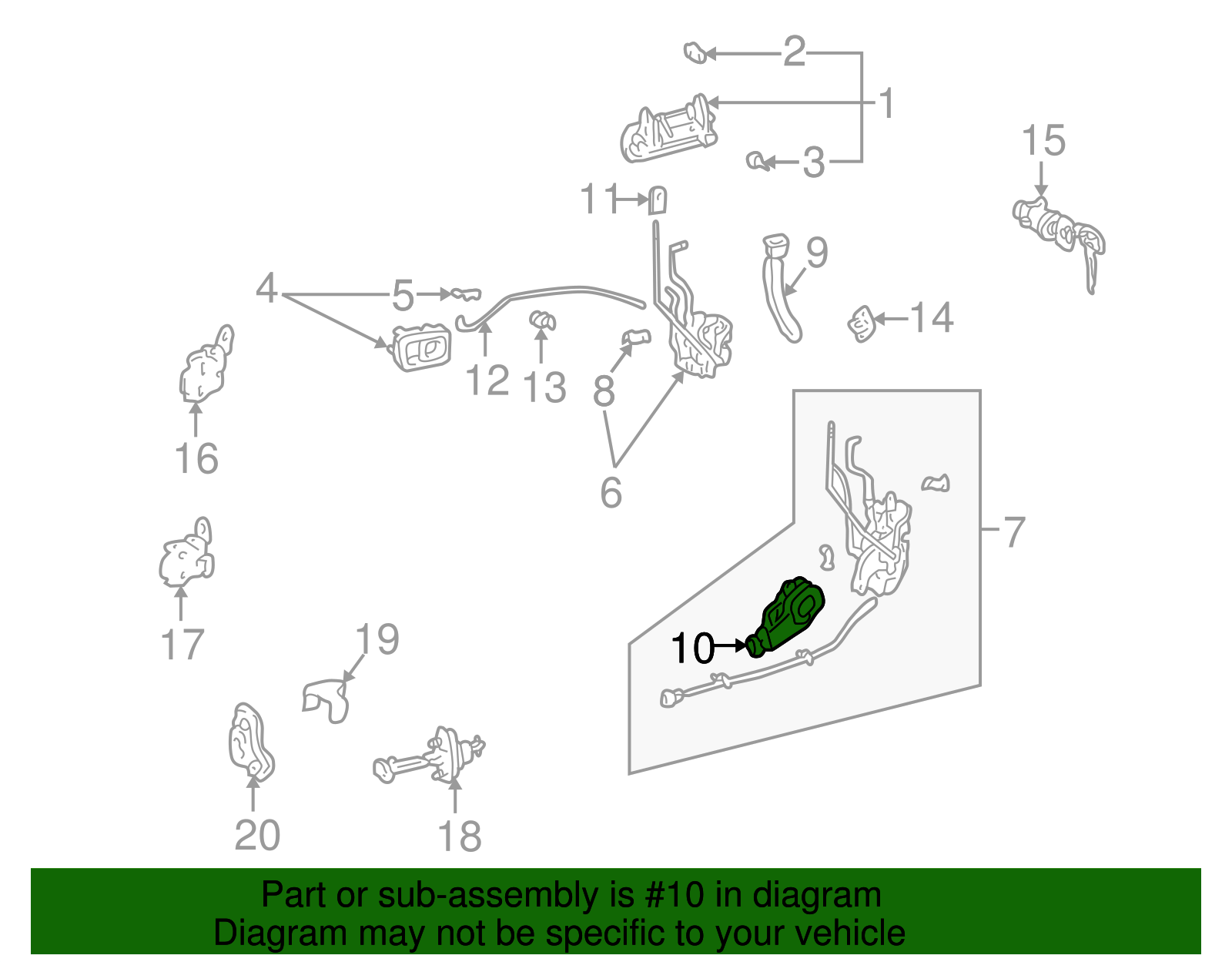 Genuine Toyota Lock Actuator part# 69120-35050 for 1996-2002 Toyota ...