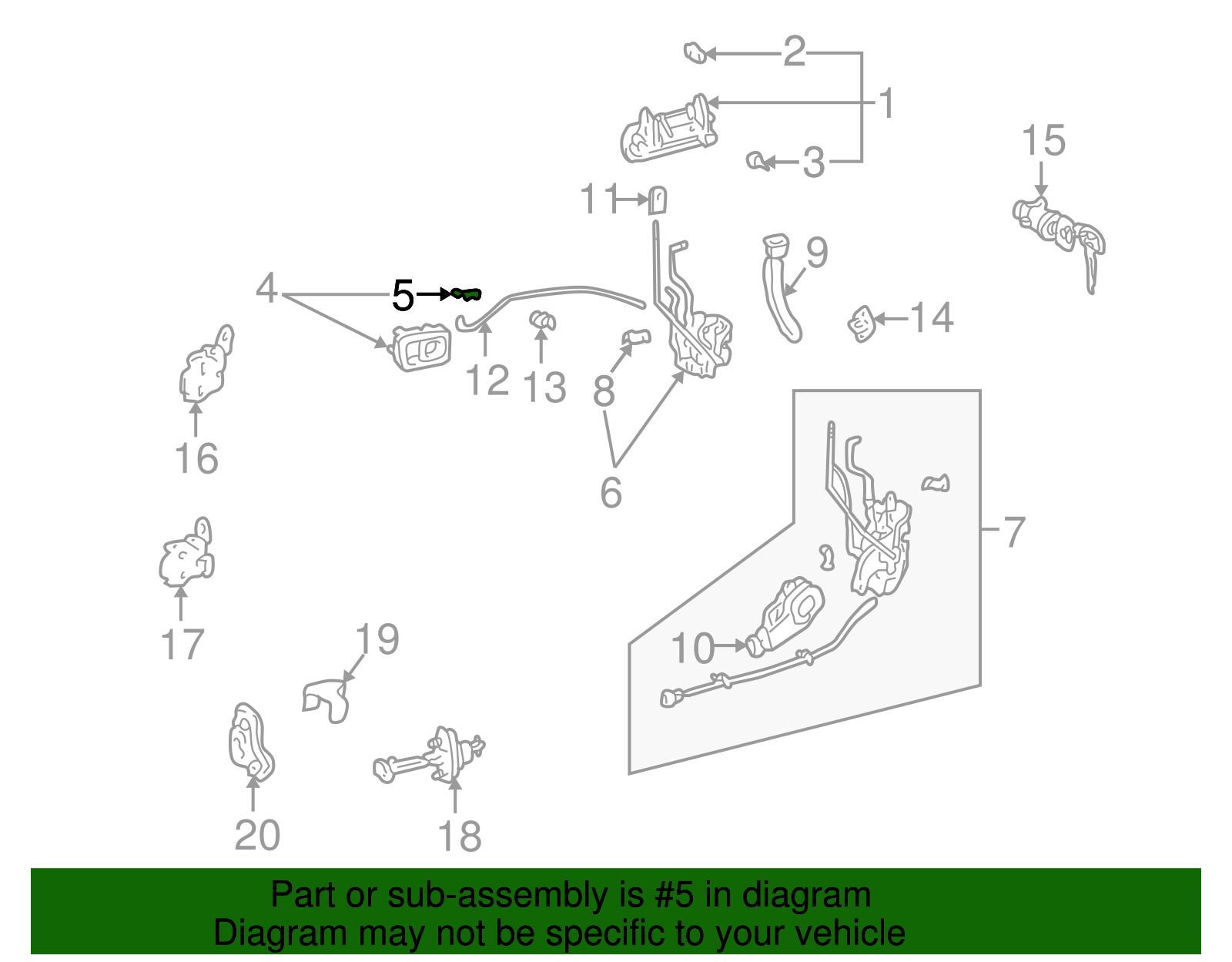 1989-2004 Toyota Handle, Inside Snap 69759-20070 | Toyota Parts Center