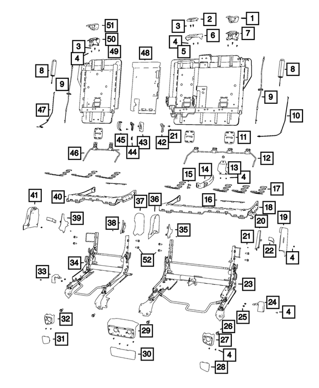 2014-2022 Jeep Cherokee Seat Release Handle, Right 1XT82HL1AE | Mopar ...