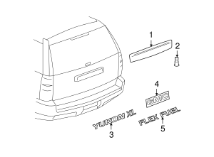 2007-2014 GMC Deck Lid Center Applique 22777530 GM | GMPartsDirect.com