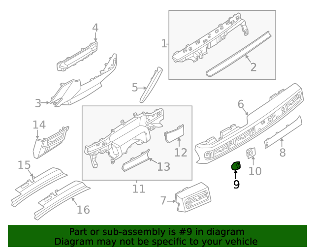 2021-2023 Lincoln Nautilus Louvre Assembly Vent Air MA1Z-19893-BB | OEM ...