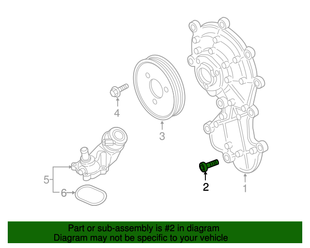 2013-2016 Volkswagen Touareg Water Pump Bolt N-911-804-01 | OEM Parts ...