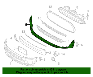 51-11-7-451-336 - Black band spoiler, front 2016-2019 Mini Cooper ...