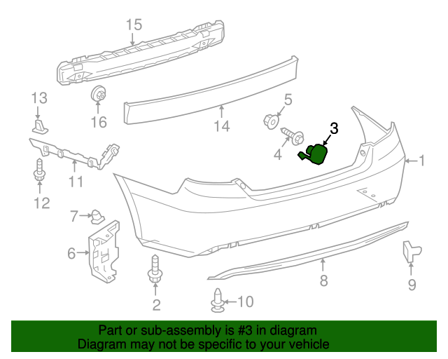 2015-2017 Toyota Camry Bumper Cover Plate 52163-06916 | Toyota Parts Center