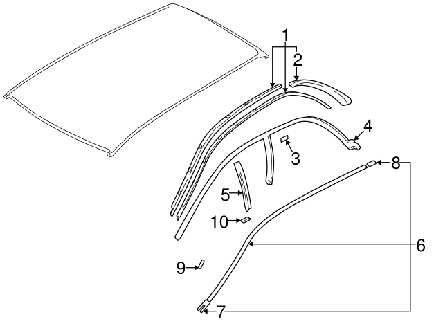 1993-2001 Subaru Impreza Roof Molding Clip 91017FA030 | Subaru Parts ...