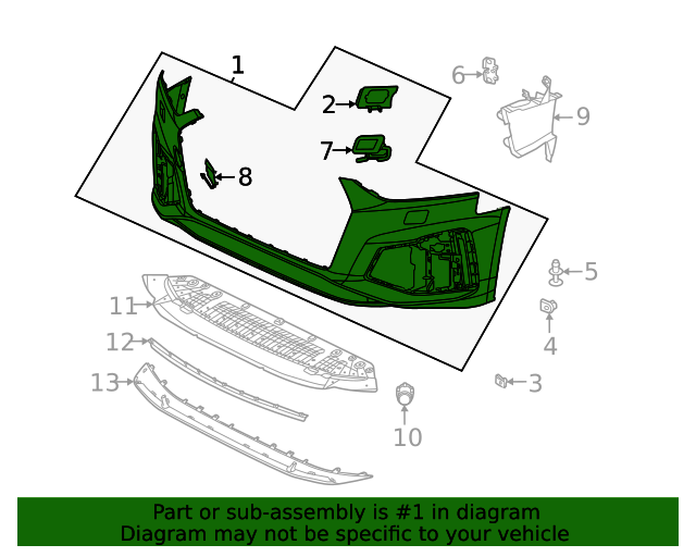 2020-2024 Audi Bumper Cover 8W6-807-065-AB-GRU | Audi USA Parts
