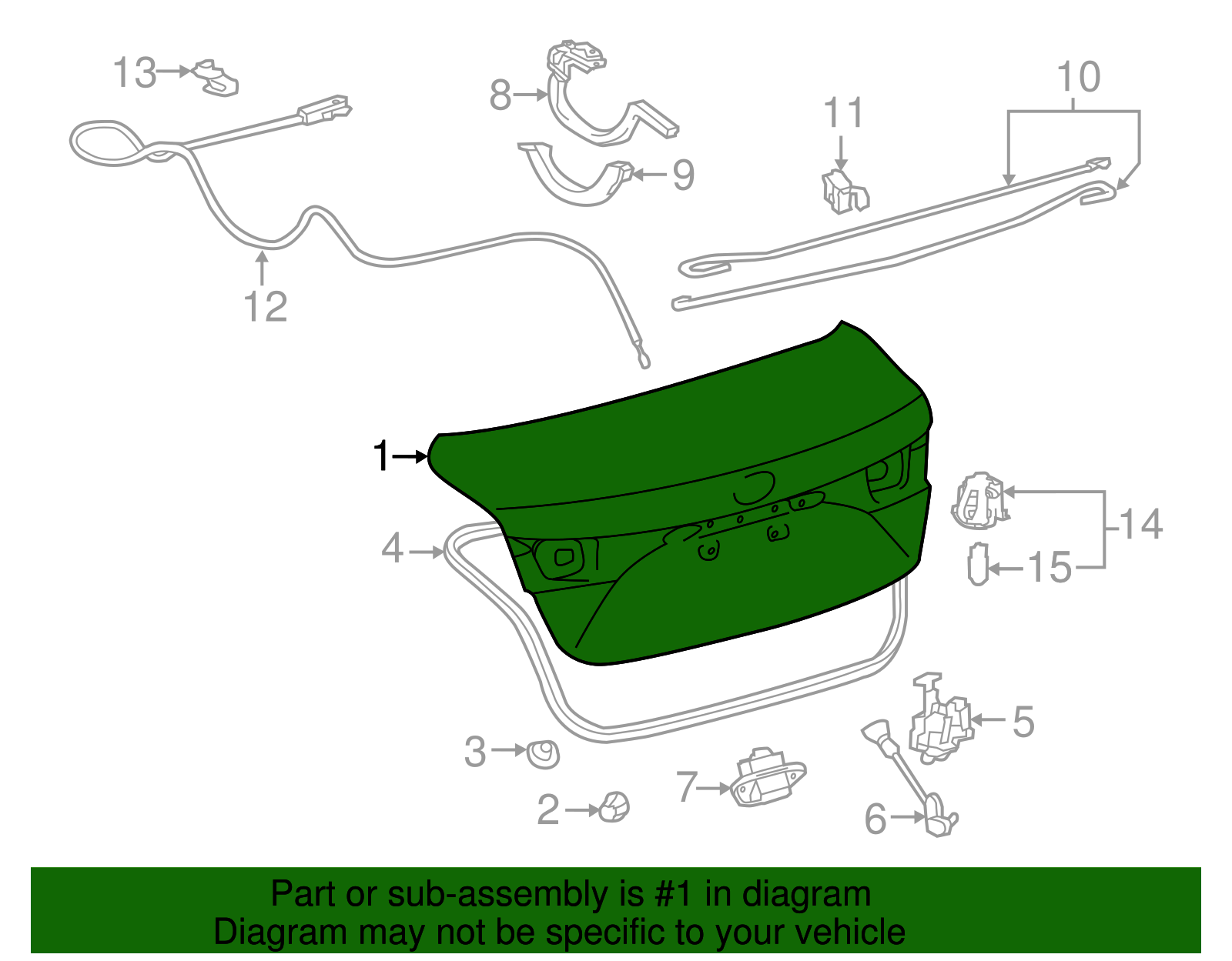 64401-07150 - Trunk Lid 2013-2018 Toyota Avalon | Longo Toyota Parts