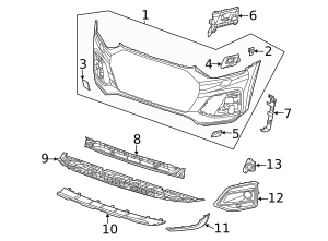80A-807-647-H-9B9 - Lower Grille 2021-2024 Audi | AutoNationParts.com