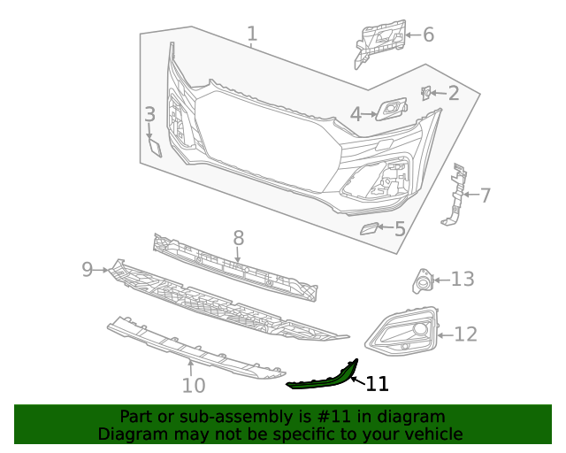 2021-2024 Audi Side Spoiler 80A-807-061-F-GRU | Audi USA Parts