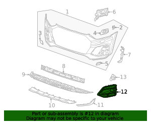 2021-2024 Audi Grille 80A-853-651-AH-3FZ | Retail Performance Auto Parts