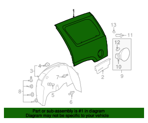 2007-2014 GM Passenger Side Outer Body Side Panel 25822462 GM ...