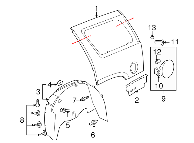 15940678 - Fuel Tank Filler Door 2007-2014 GM | AutoNationParts.com