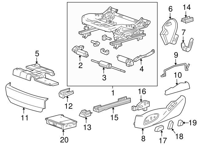 23424973 - Light Platinum Driver Seat Adjuster Front Finish Cover 2015 ...
