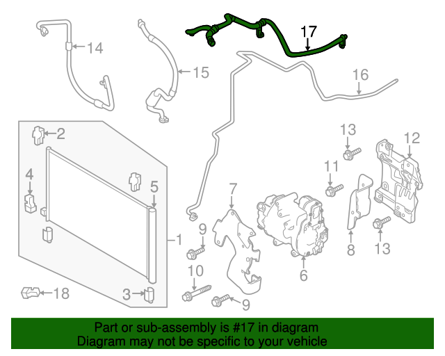 2017-2019 Nissan Rogue AC Line 92450-4BC5B | Nissan Parts Plus